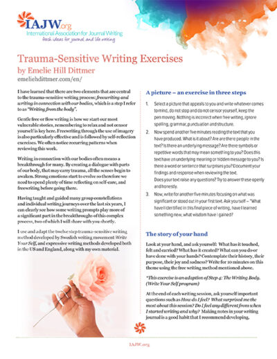 Trauma-Sensitive Writing Exercise - a Journal Writing Product from the ...