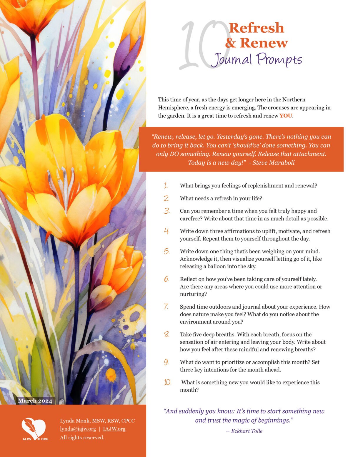 Monthly Journal Prompts Archives | The International Association for ...